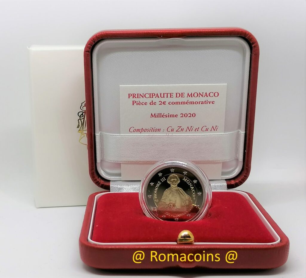 2 Euro Commemorative Coin Monaco 2020 Honoré III Proof - Romacoins