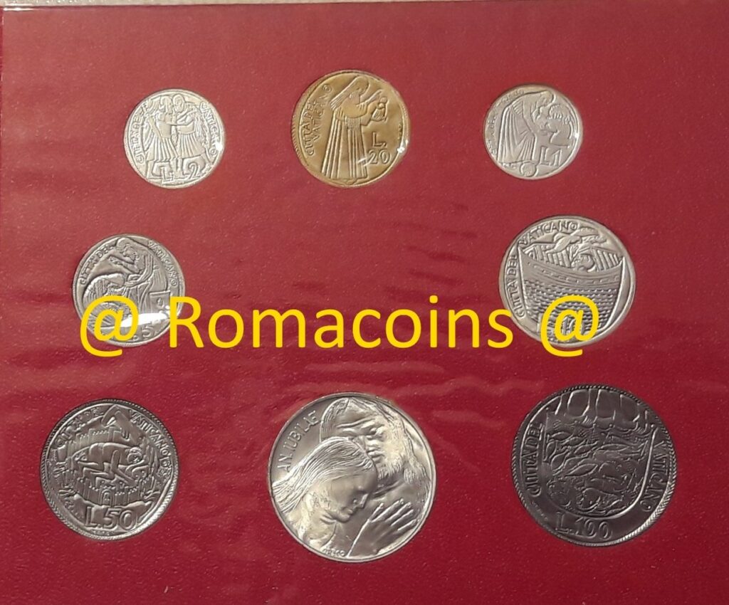 Vatican Bu Set 1975 Paul VI Lire Holy Year - Romacoins
