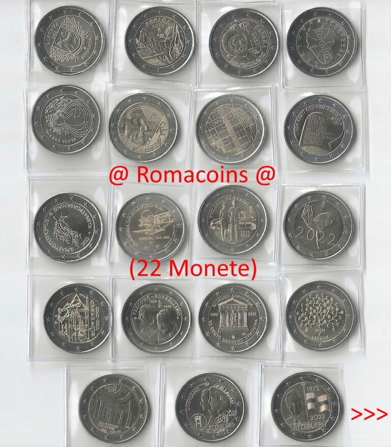 Complete Set 2 Euro Commemorative Coins 2022 22 Coins - Romacoins