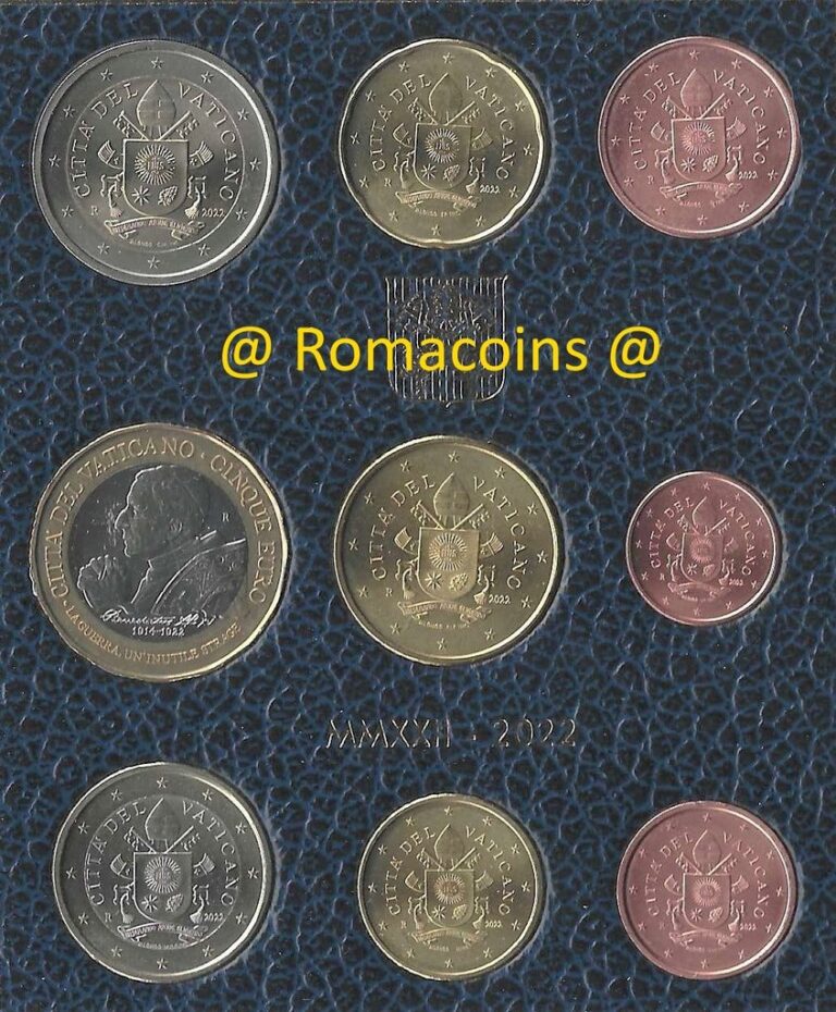 Vatican Bu Set 2022 with 5 Euro Coin Bimetallic New - Romacoins