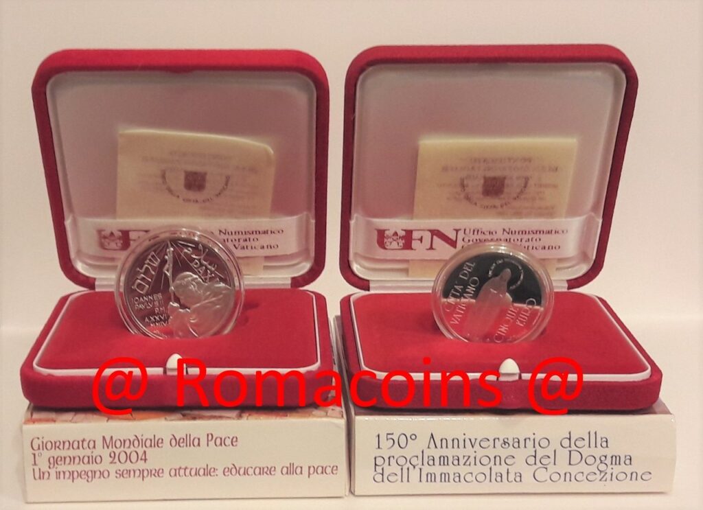 VATICAN 5 + 10 EURO SILVER 2004 PROOF - Romacoins