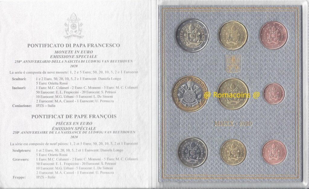 Vatican Bu Set 2020 with 5 Euro Coin Bimetallic New - Romacoins