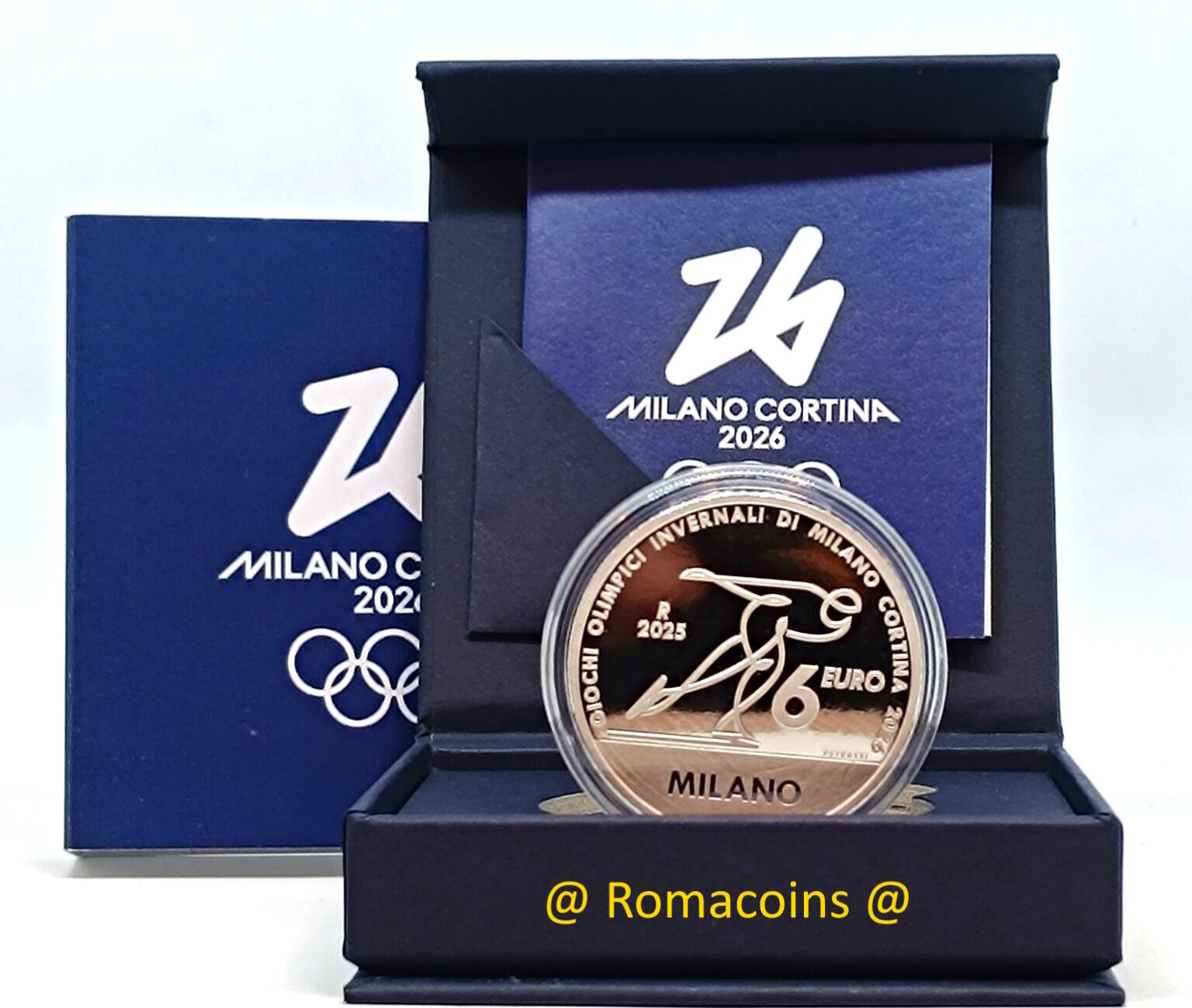 6 Euro Italia 2025 Pattinaggio di Velocità Argento Proof 1 OZ - Romacoins